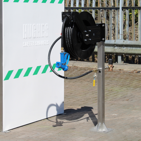Pedestal Mounted Retractable Hose Reel - Hughes Safety