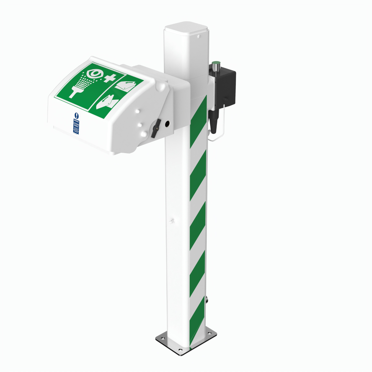 Trace Tape Heated Pedestal Mounted Eye Wash with Lidded Bowl