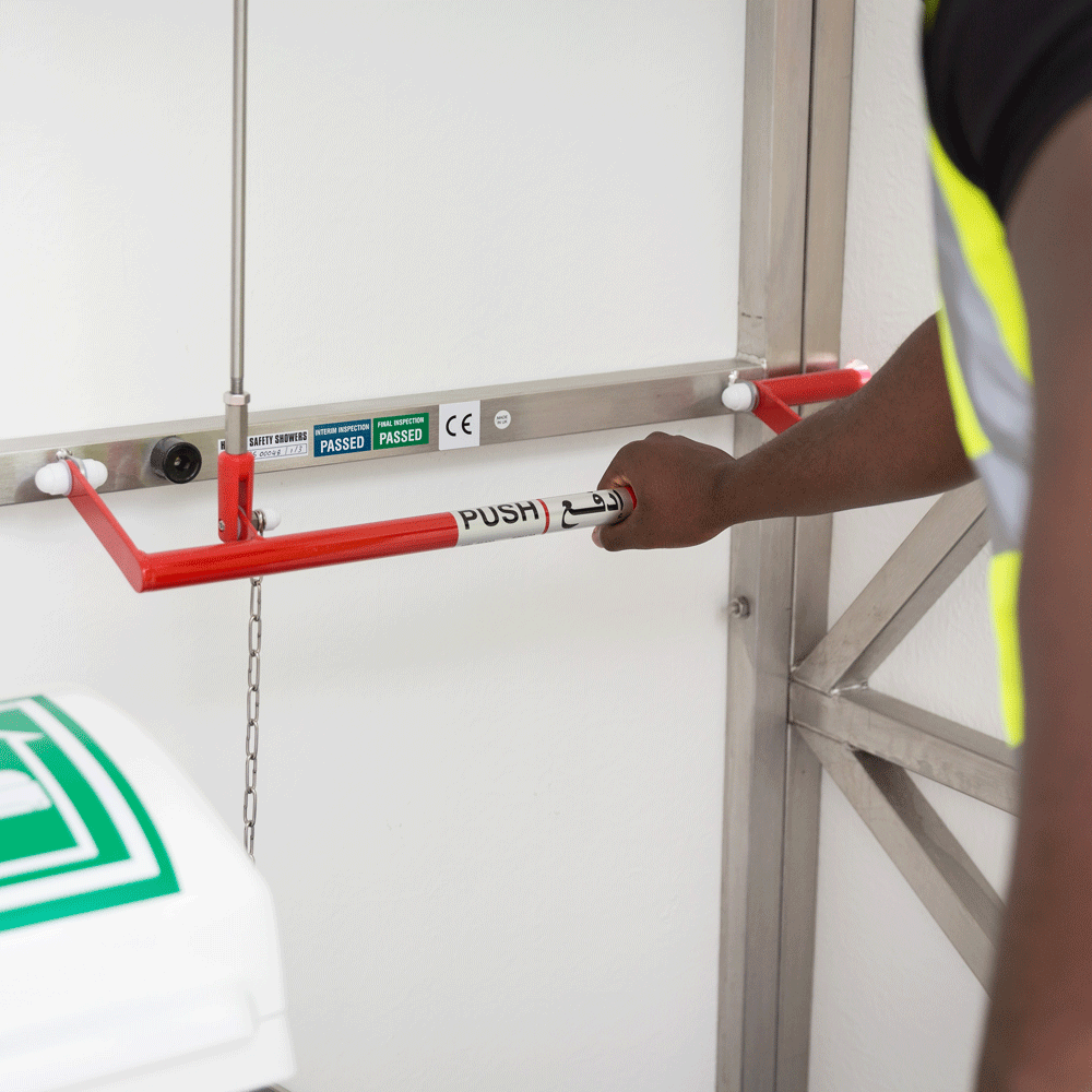Emergency Safety Shower with a Jacketed 1500L Overhead Tank