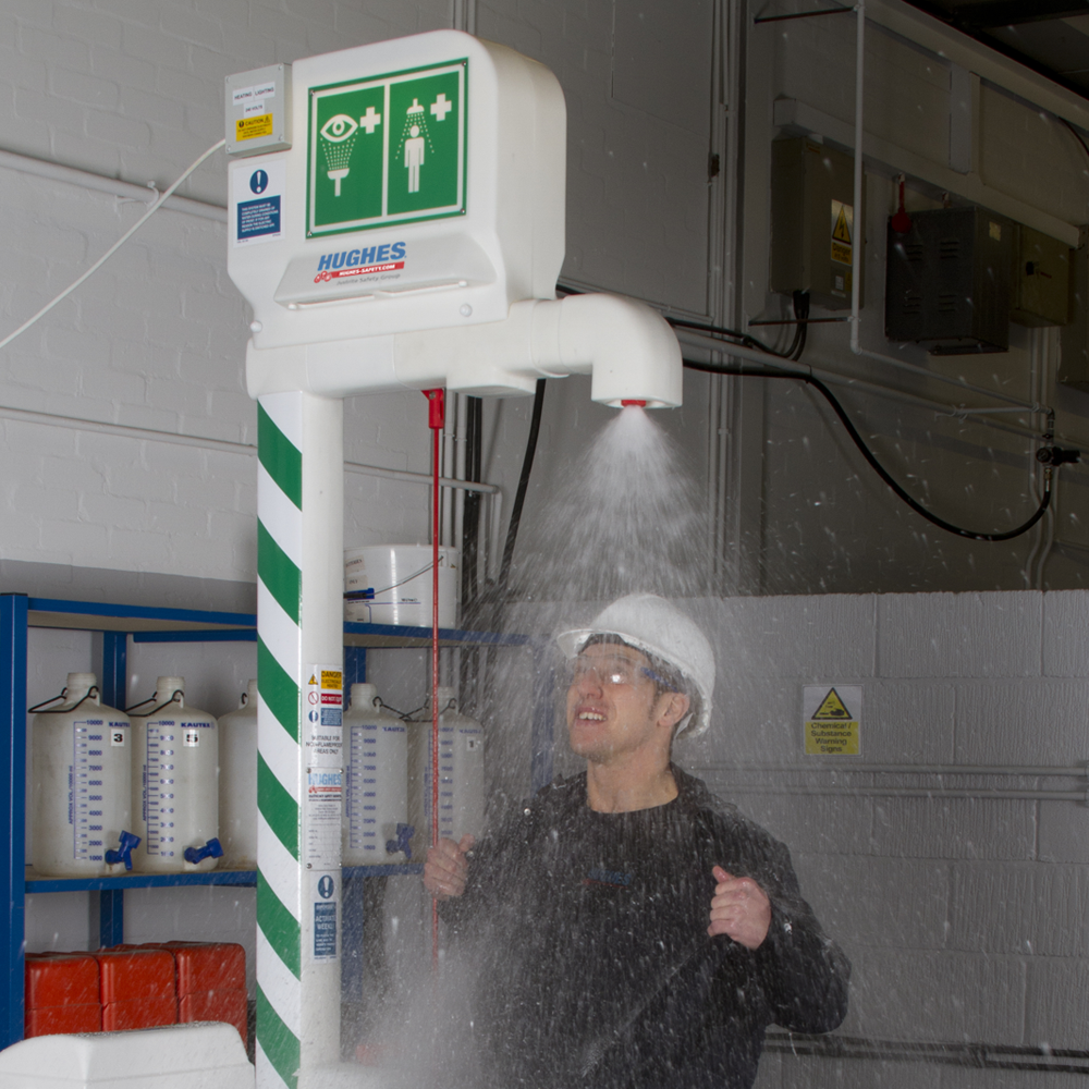 Heated Safety Shower, Eye Wash and Handheld Eye Bath