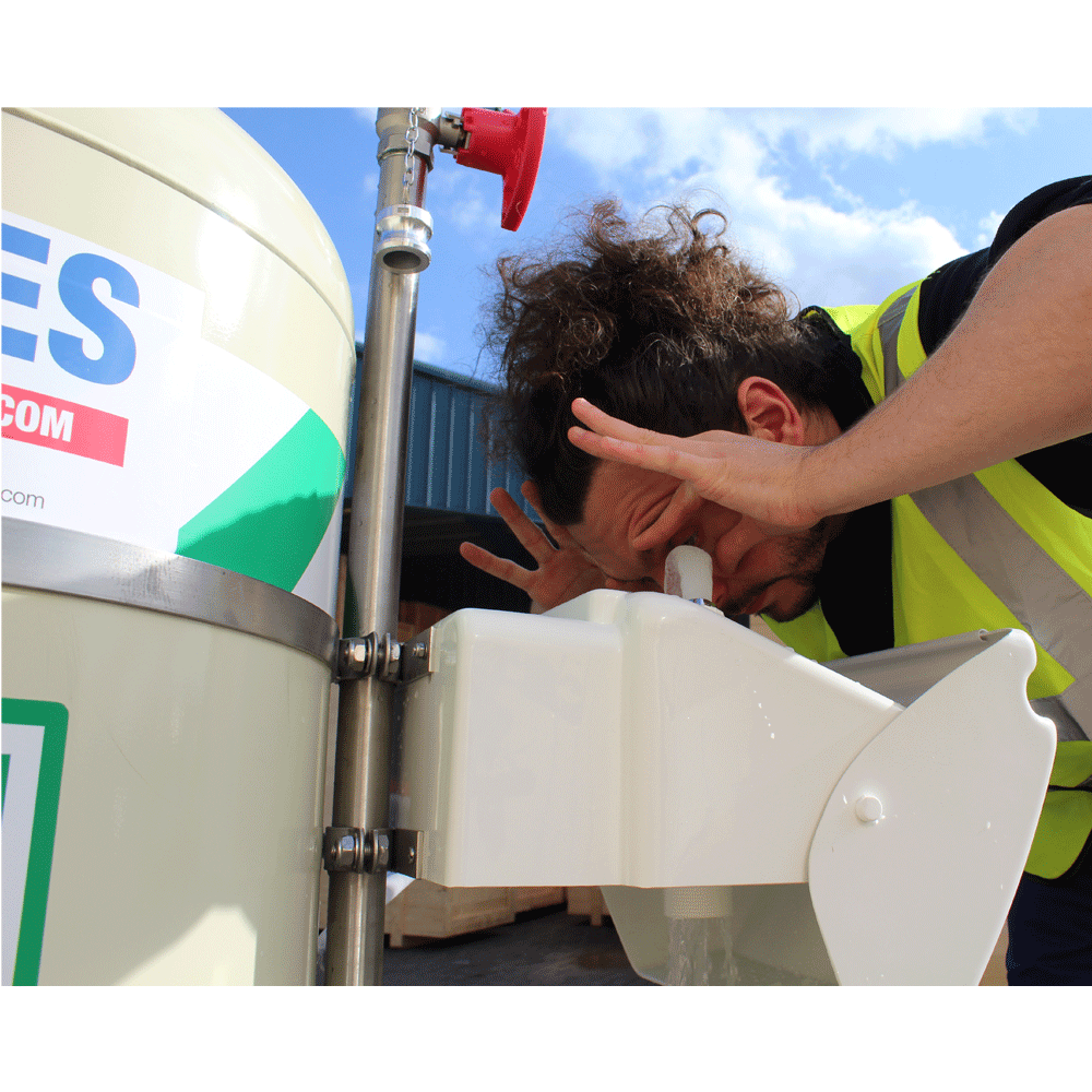 Mobile Self Contained Safety Shower with Lidded Eye Wash | Hughes Mobile Self Contained Safety Shower with Lidded Eye Wash | Hughes